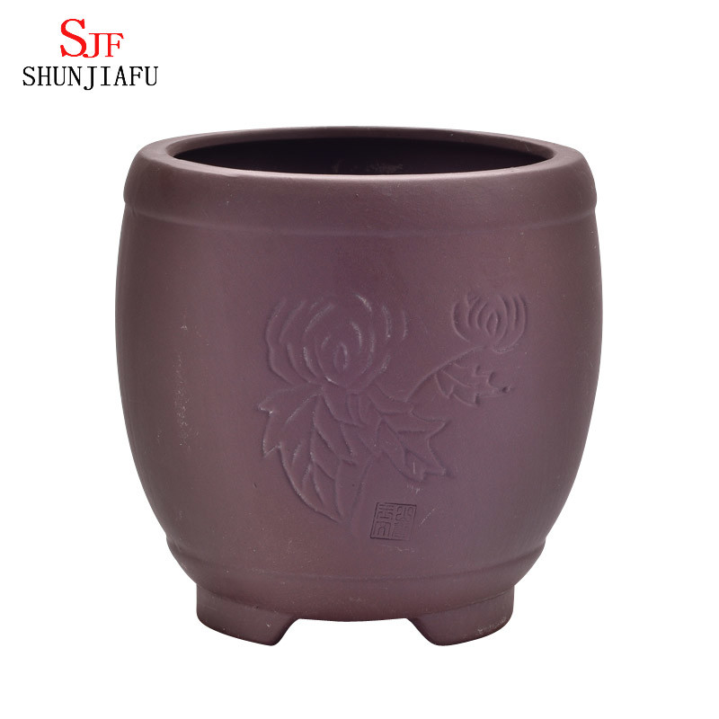 Purper Sand Round Fleshpots with Floral Patterns Succulent Planters ...